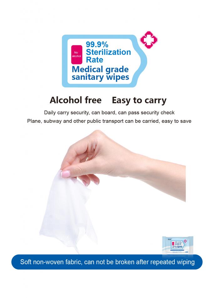 No Alcohol Sanitary Tissue Paper , 80tablets/Pack Wet Tissue Wipes
